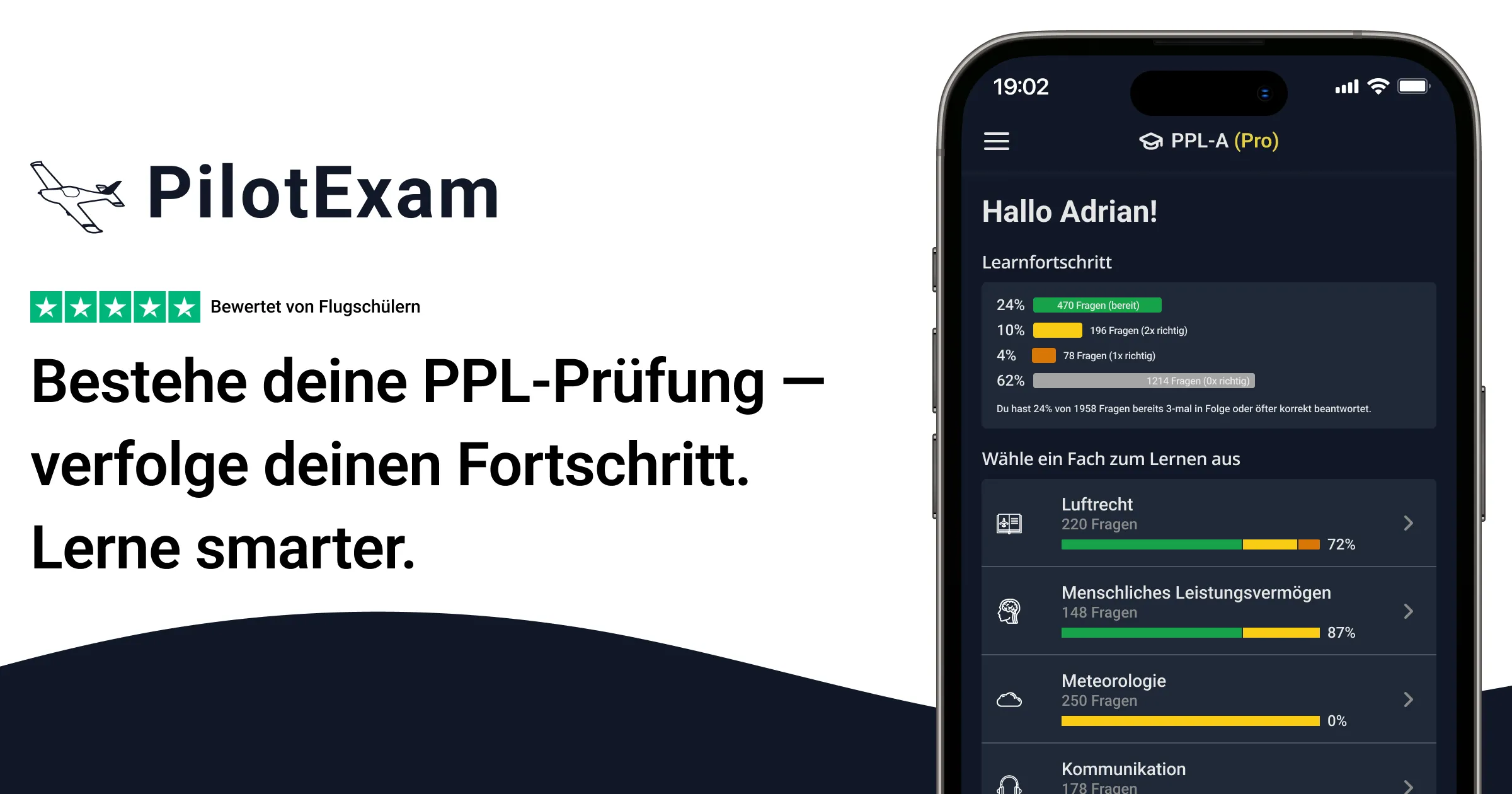 PilotExam.pro - Die beste Lernapp für PPL-, SPL-, LAPL- und BPL-Piloten